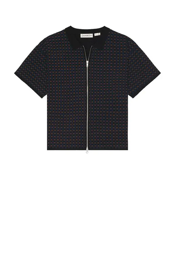 ZANKOV Lorenzo Short Sleeve Shirt In Black - Beetle Multi