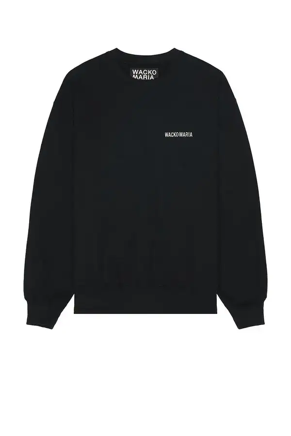 Wacko Maria Heavy Weight Crew Neck Sweatshirt In Black - 55% Off