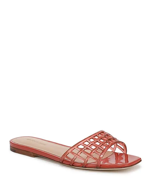 Veronica Beard Maris Jelly Slide Sandals - Persimmon