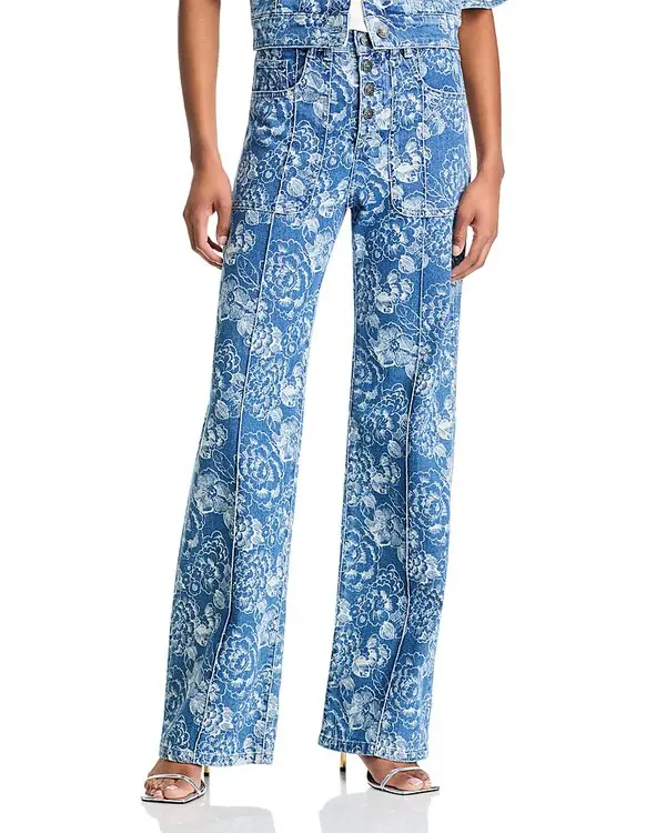 Cinq À Sept Floral High Rise Jeans