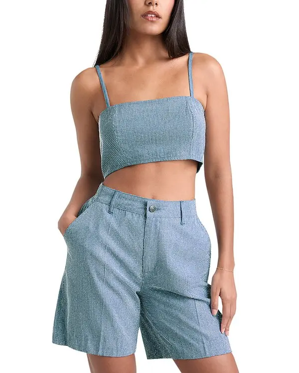 Cinq À Sept Nik Chambray Crop Top