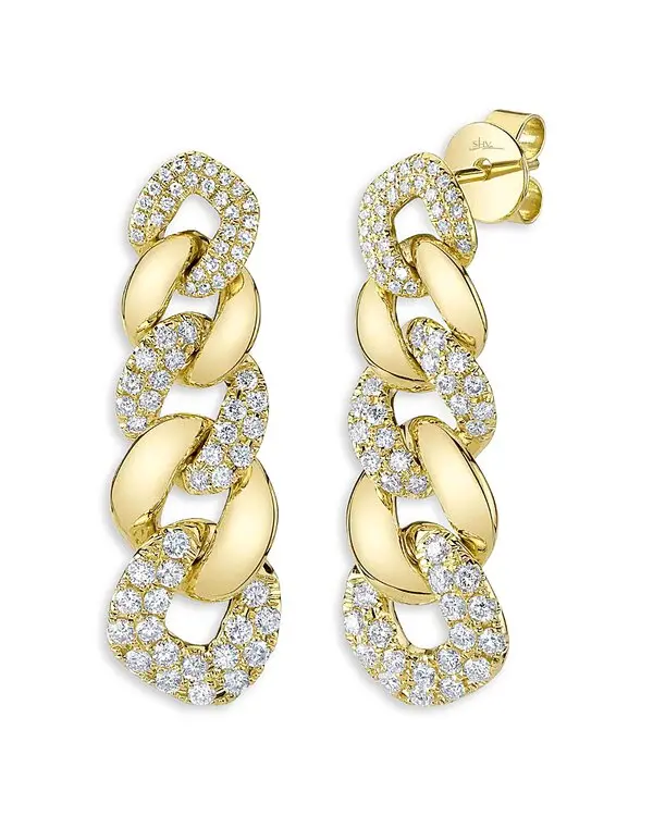 SHY CREATION 14k Yellow Diamond Link Earrings