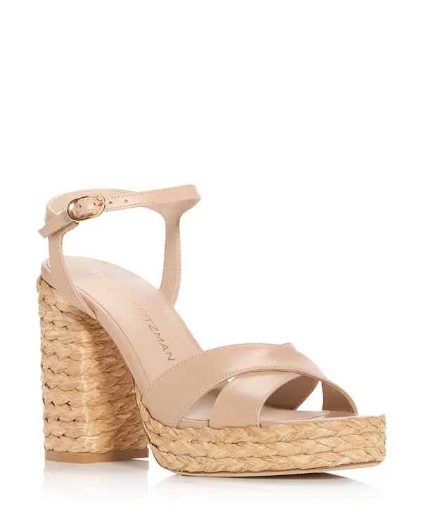 STUART WEITZMAN Dayna Espadrille Platform Sandals - Adobe/natural