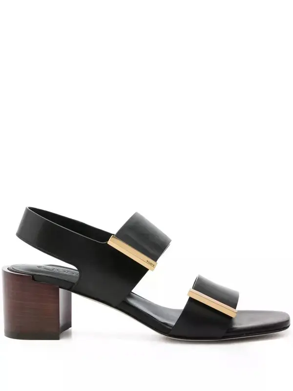 TOD'S 55mm Leather Sandals - B999 Black