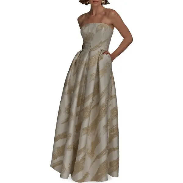 Donna Karan New York Strapless Fit & Flare Gown