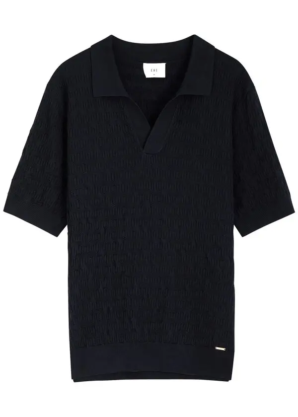 CHE Alfred Patterned-intarsia Knitted Polo Shirt