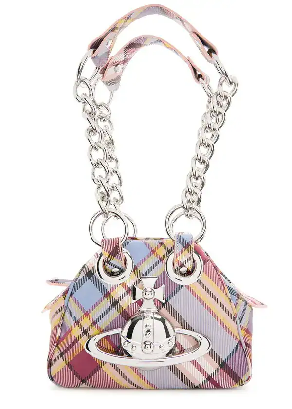 Vivienne Westwood Archive Orb Checked Nubuck Shoulder Bag