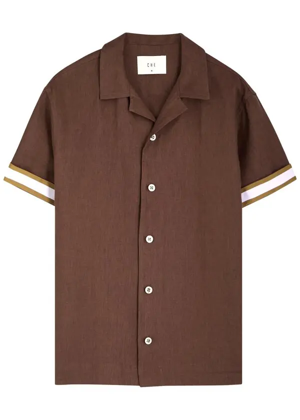 CHE Valbonne Stripe-trim Linen Shirt