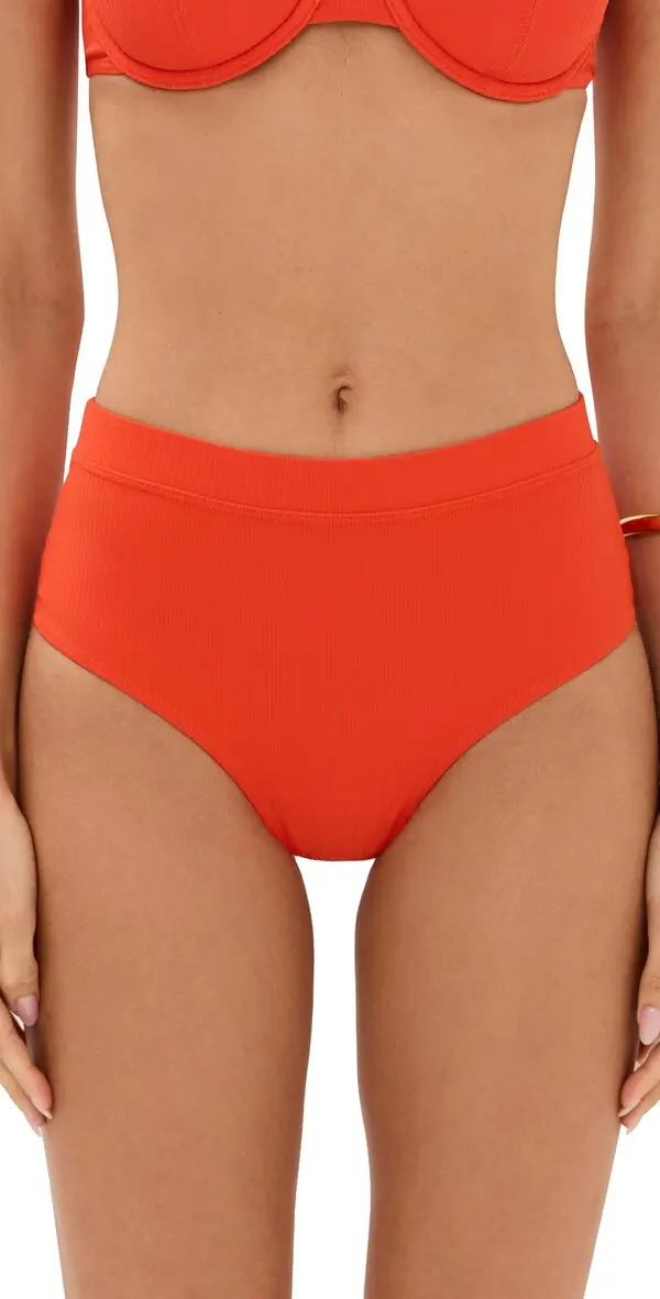 Staud Devon High-rise Bikini Bottom - Cayenne