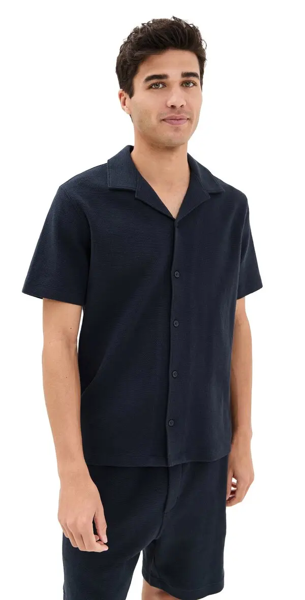 Vince Boucle Cabana Shirt - Coastal Blue