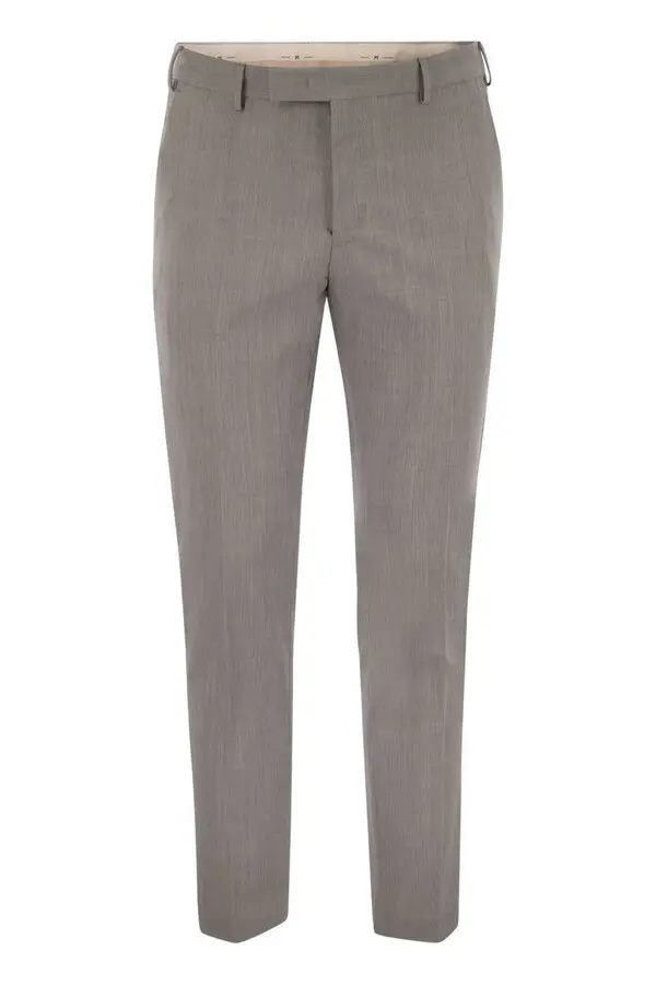 PT TORINO Dieci Stretch Virgin Wool Trousers - Light Grey