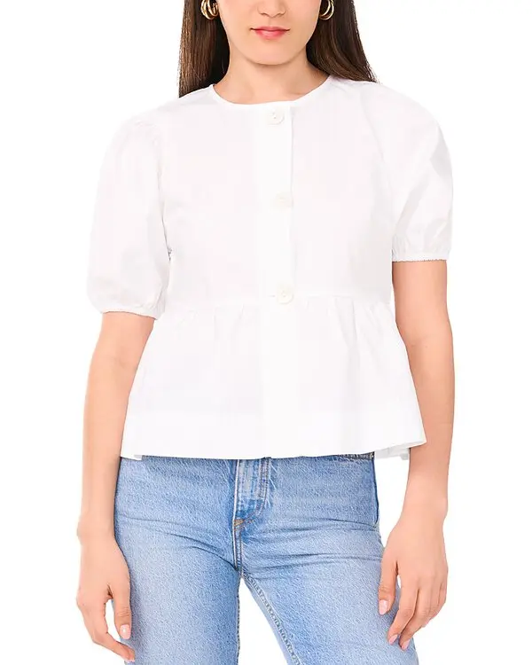 1.State Pintuck Bodice Peplum Top