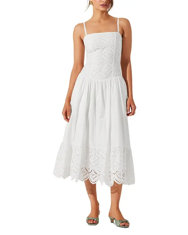 Astr The Label Nathalia Eyelet Dress - White