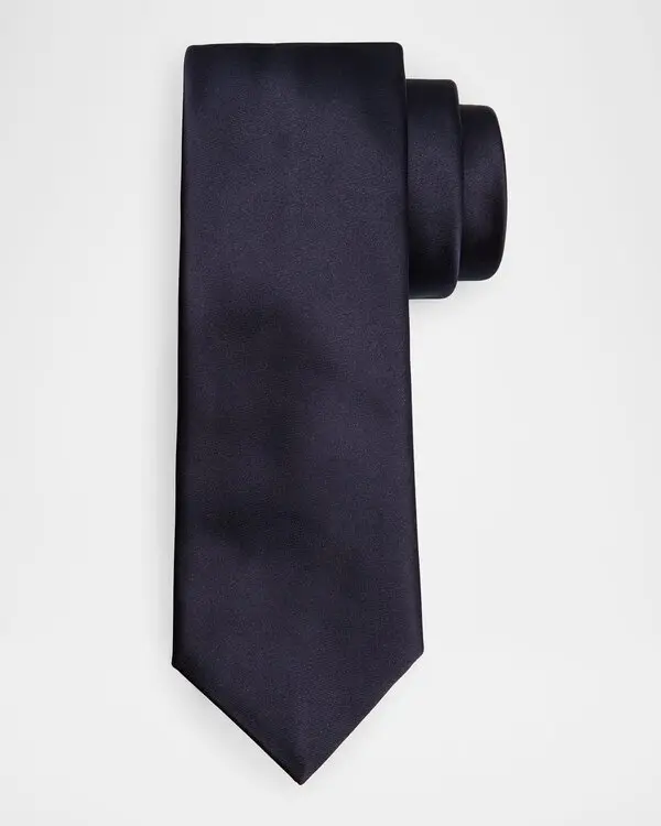 Giorgio Armani Silk Neck Tie - Dark Blue