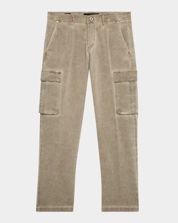 Kiton Flat-front Cargo Pants With Washed Effect