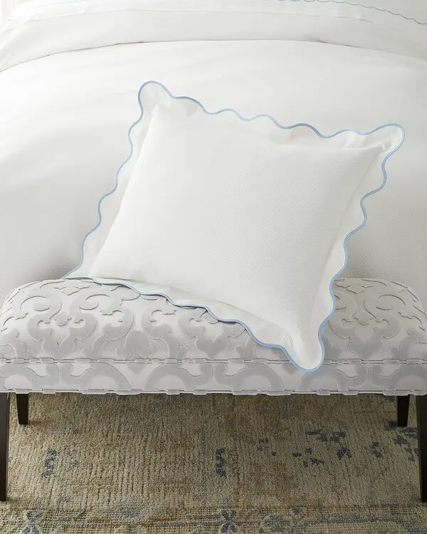 MATOUK King Lanai Pique Sham - White/blue