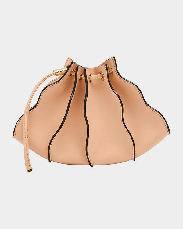 Ulla Johnson Adria Pleated Wave Leather Wristlet - Rosette