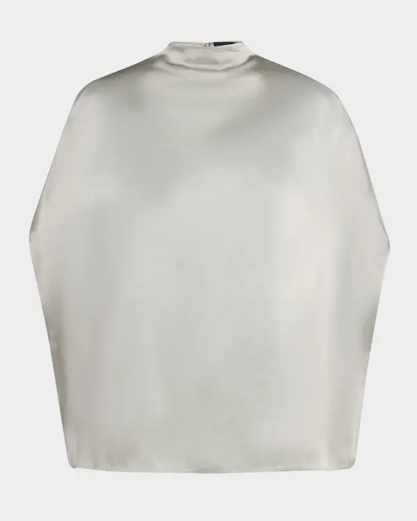 Lapointe Cape Satin Blouse - Jade