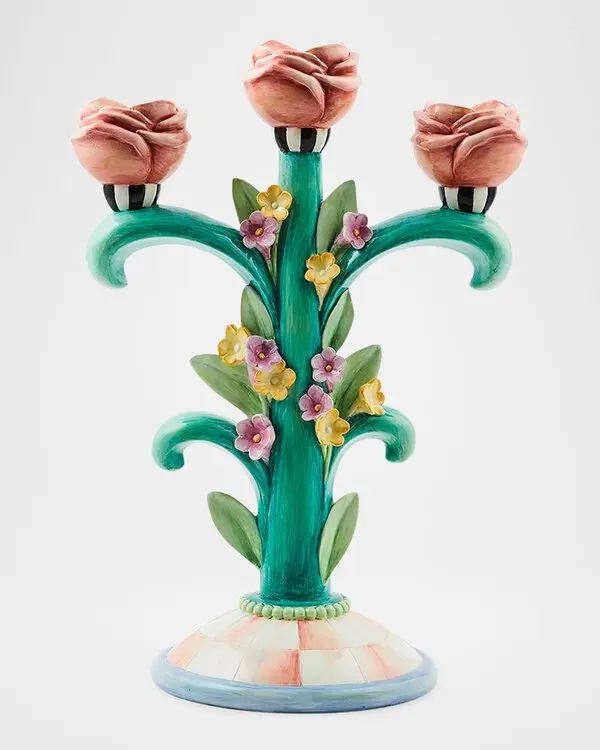 MACKENZIE-CHILDS Rosy Meadow Candelabra