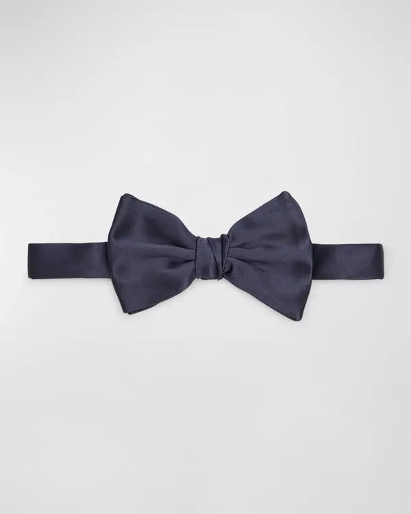 Giorgio Armani Silk Bow Tie - Dark Blue
