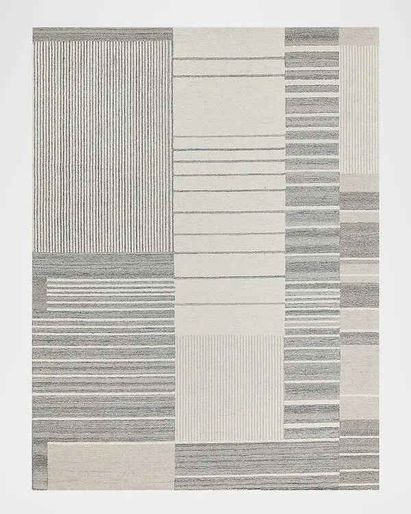 EXQUISITE RUGS Castine Hand-tufted Silver Rug, 9' X 12