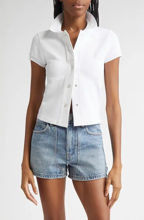 Alexander Wang Deconstructed Shrunken Piqué Polo Cardigan