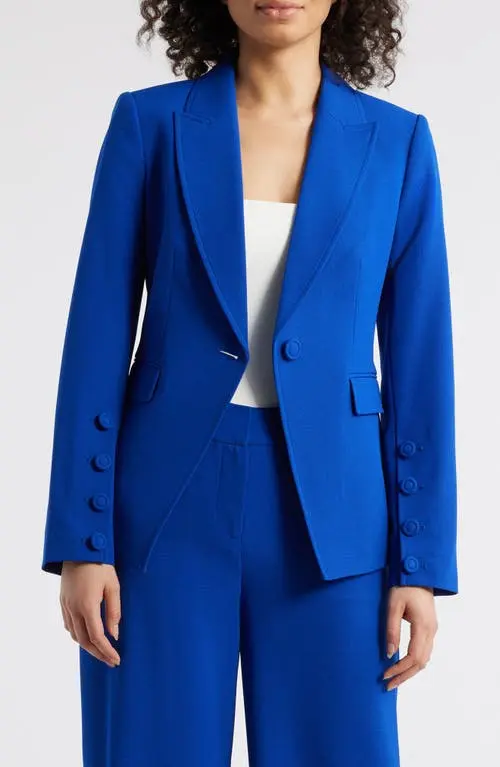 TAHARI ASL One-button Crepe Blazer - Cobalt