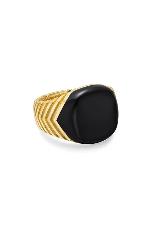 David Yurman Chevron Signet Ring - Gold