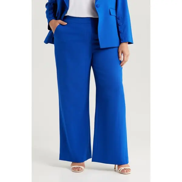 TAHARI ASL Wide Leg Trousers - Cobalt
