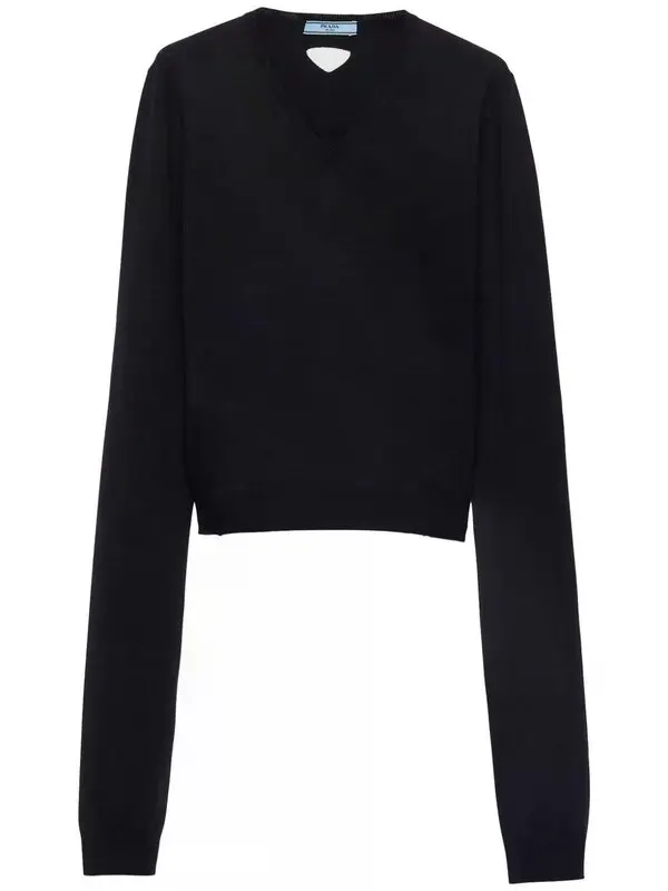 Prada Wool V-neck Sweater - Blue