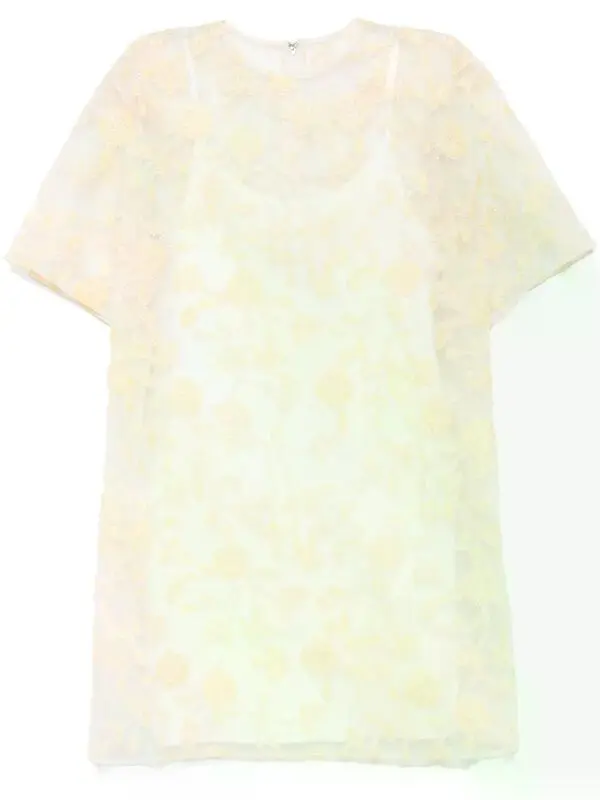 Remain Birger Christensen Floral-embroidered Mini Dress - Yellow