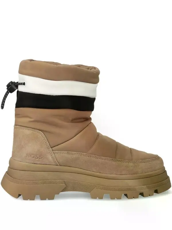 Hugo Boss Quilted Panel Ankle Boots - Brown
