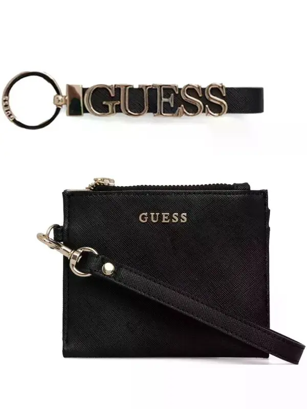 Guess Logo-Lettering Wallet - Black | Editorialist