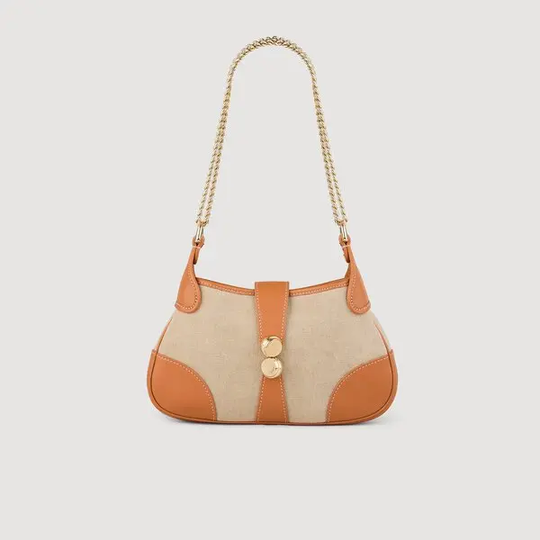 Sandro Janet Canvas And Leather Bag