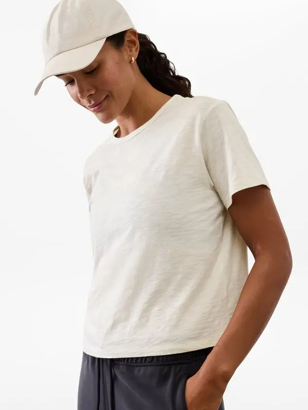 Athleta Essential Slub Tee - Bone