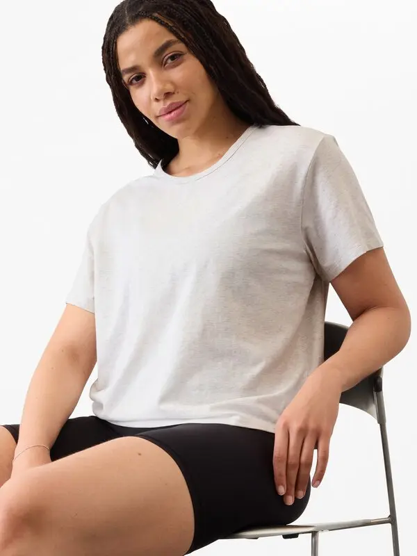 Athleta Essential Tee - Fog Grey Heather