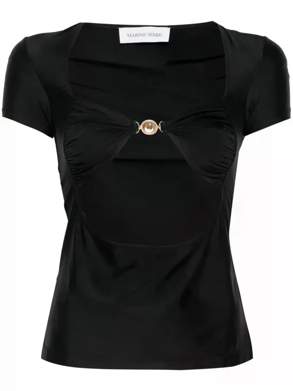 MARINE SERRE Draped Jersey Top