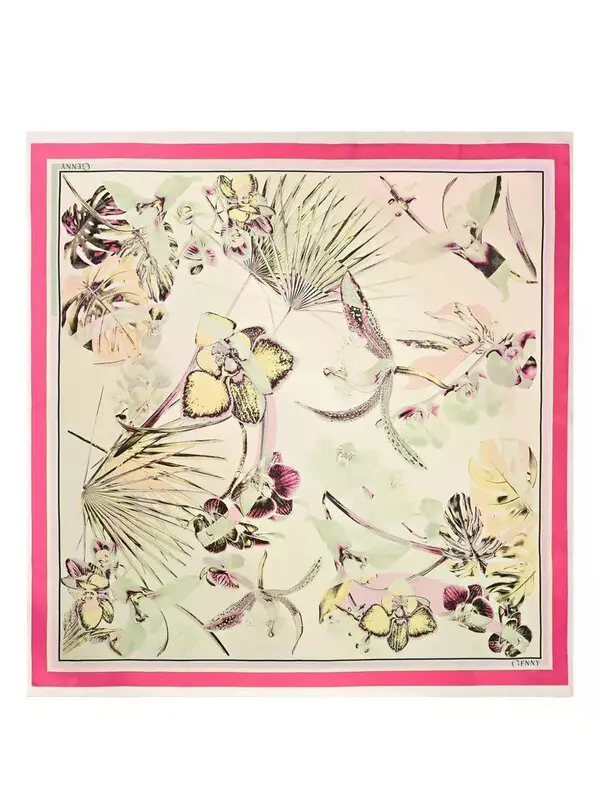 GENNY Jungle Flower Scarf - White