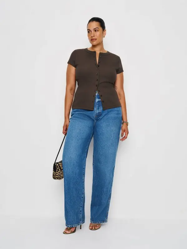 REFORMATION Raelynn Knit Top - Mole