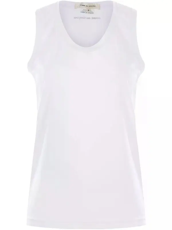 Comme Des Garçons Branded Sleeveless T-shirt - White