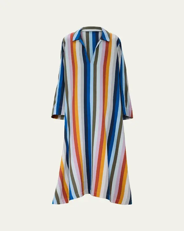 MARRAKSHI LIFE Striped V-neck Kaftan