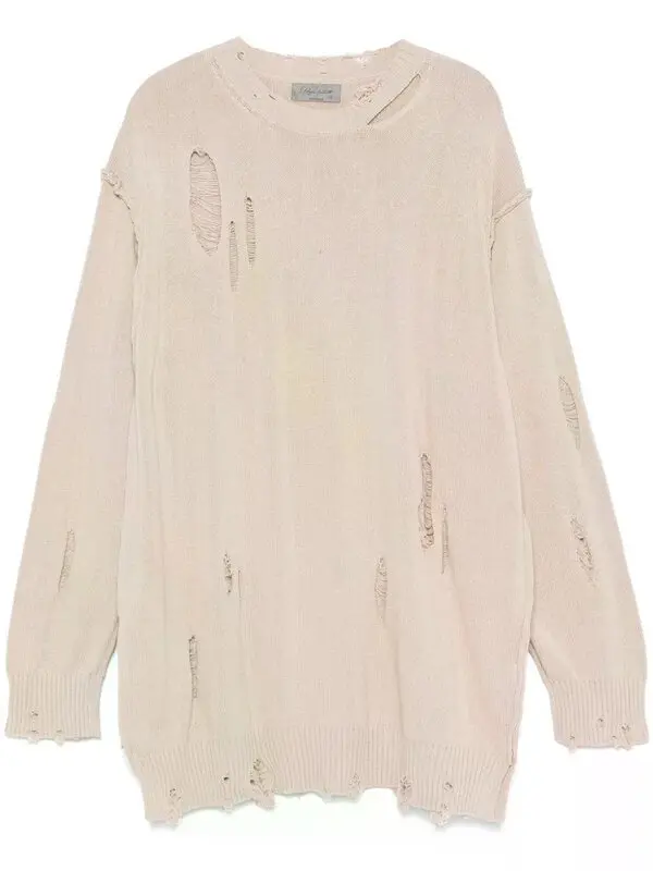 Yohji Yamamoto Distressed Sweater Neutrals Editorialist