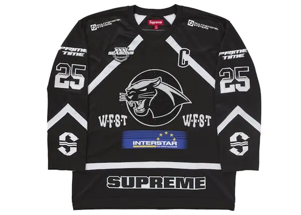 Supreme Rhinestone Hockey Jersey - Black