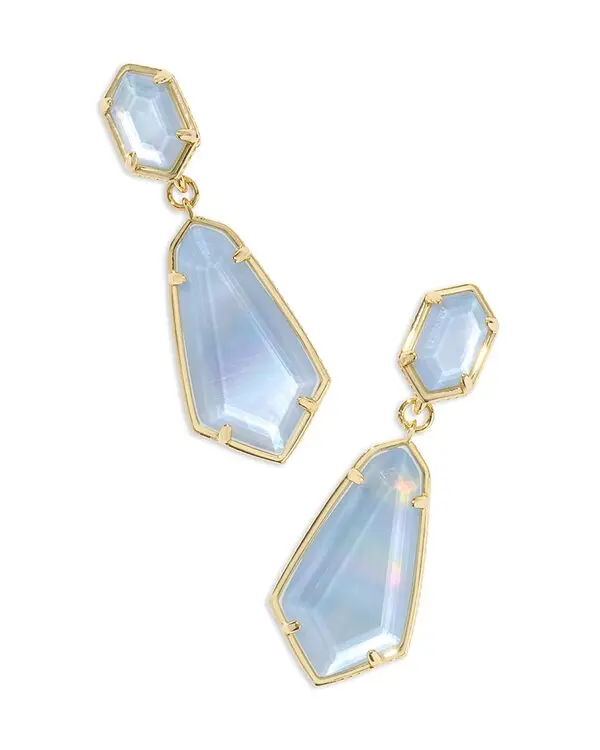 Kendra Scott Hallie Mother Of Pearl Convertible Drop Earrings - Blue/gold