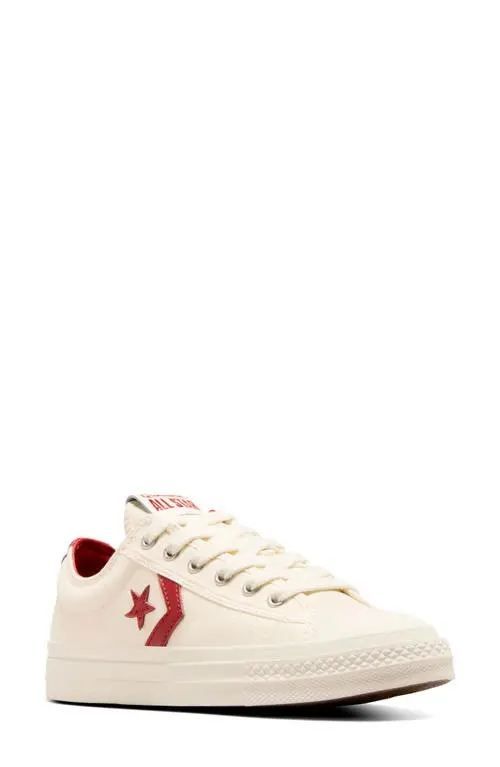 CONVERSE Star Player 76 Oxford Sneakers - Egret/ Egret/ Park Red