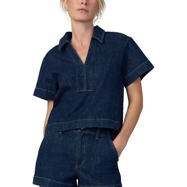 JOE'S Lillian Denim Popover Top