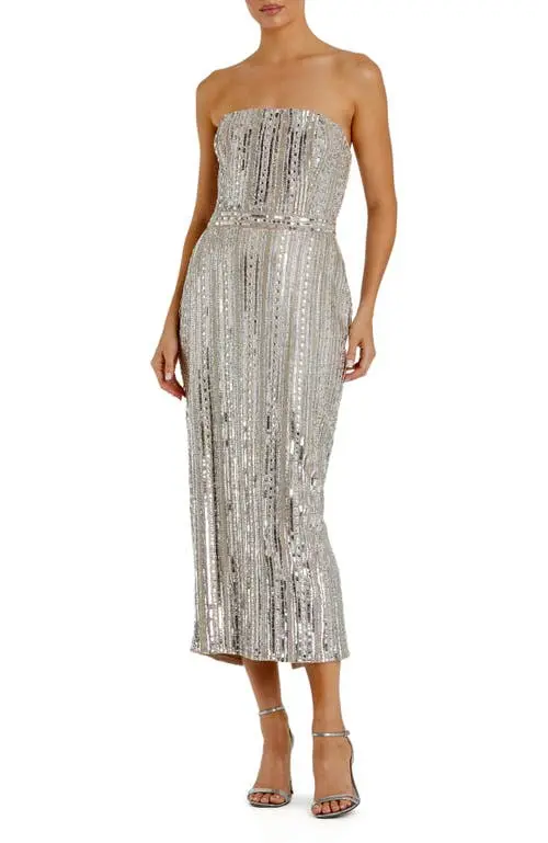 Mac Duggal Embellished Strapless Column Dress - Nude