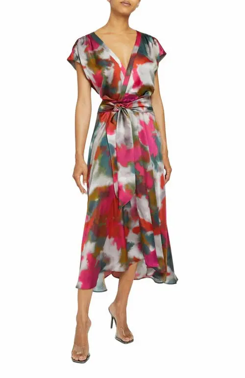 Santorelli Talia Faux-wrap Midi Dress - Sedona Multi