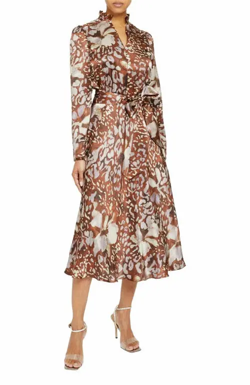 Santorelli Irina Floral Silk Midi Dress