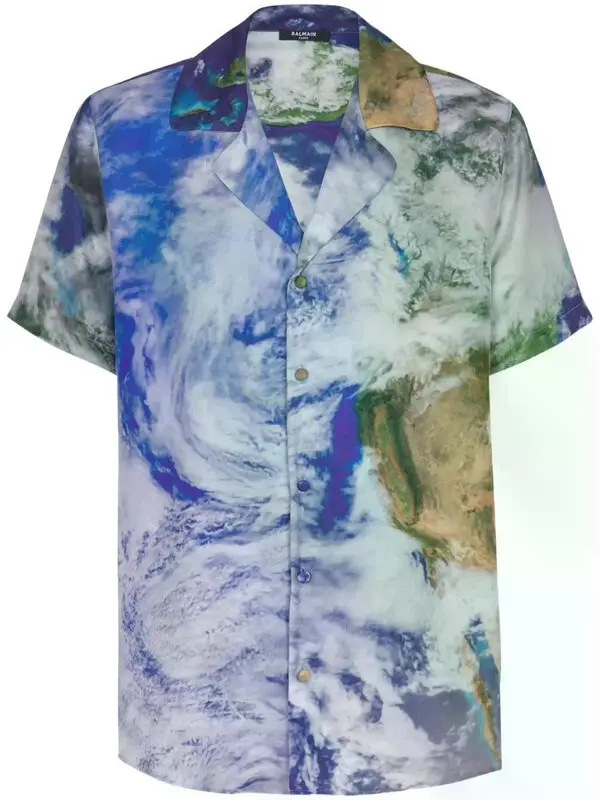 Balmain Earth-print Shirt